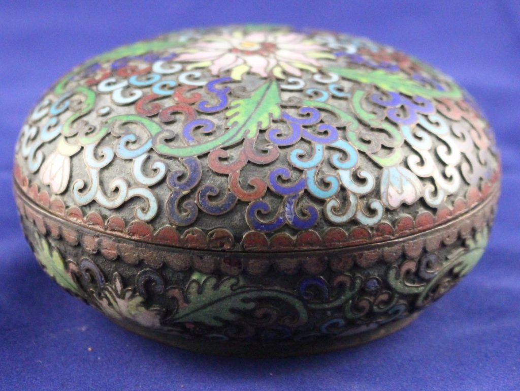 Champlevé Enamel Lotus Box and Cover - Asian Art Sales